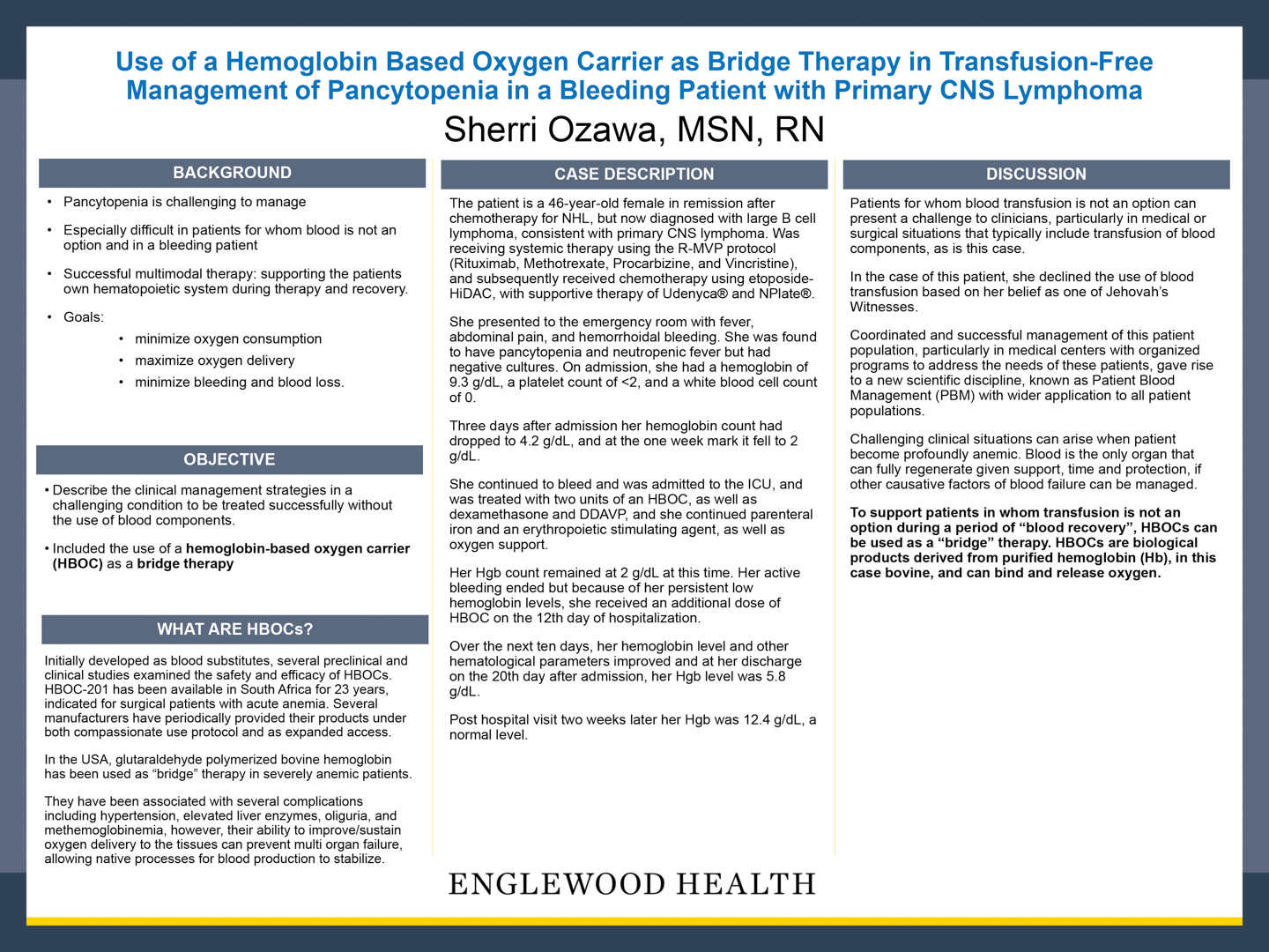 Use of a Hemoglobin Based Oxygen Carrier as Bridge Therapy in ...